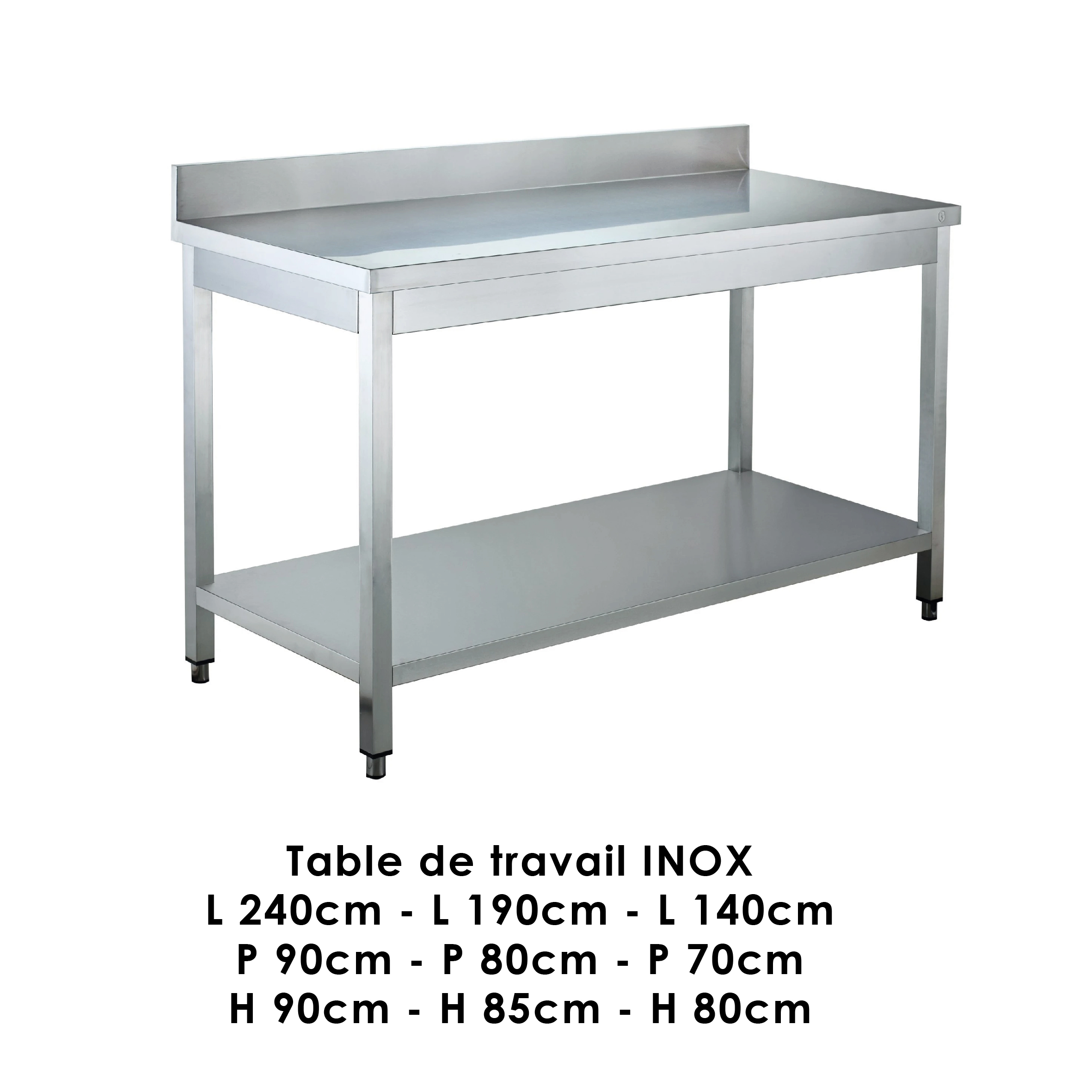 Vente Table de travail INOX à Sfax et Tunis en Tunisie - SAFEM